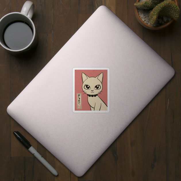 Cute White Cat Cat Sticker Teepublic